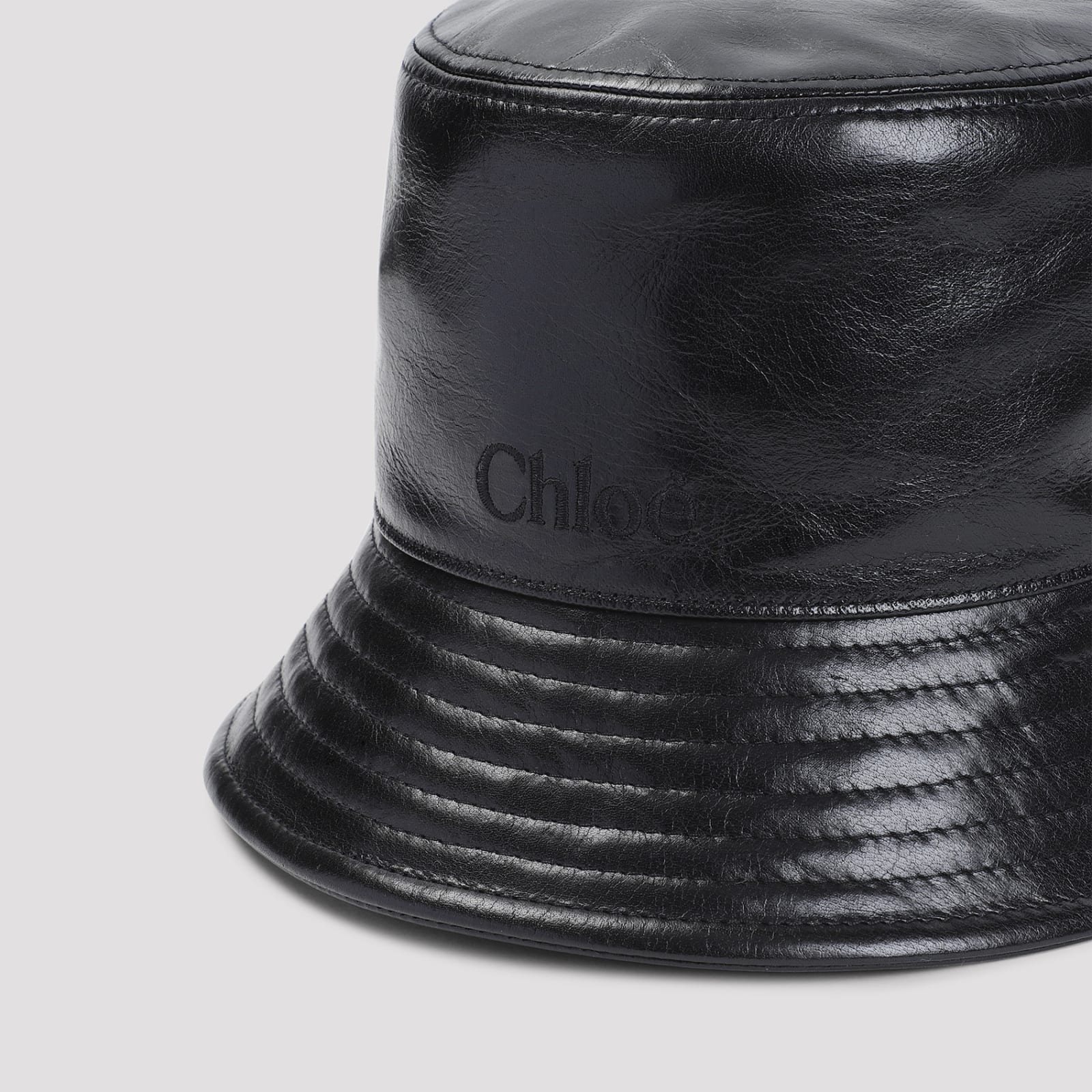 Chloé Leather Bucket Hat In Black | ModeSens