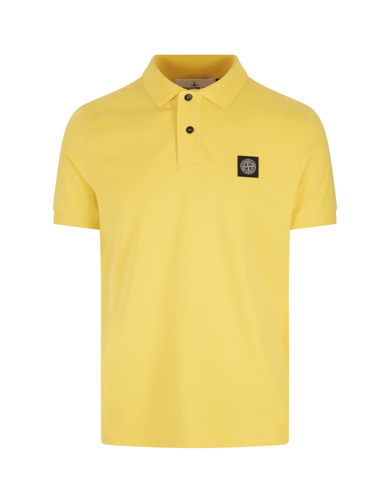 Stone Island Yellow Piqué Slim Fit Polo Shirt In Giallo | ModeSens
