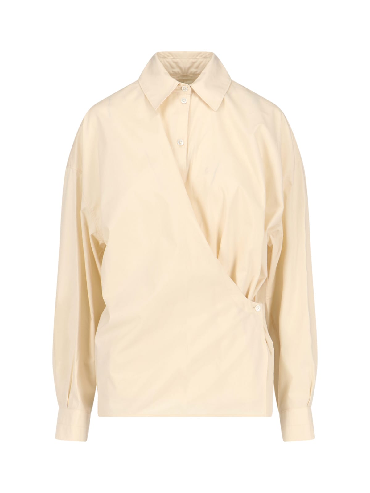 Lemaire Wrap-effect Shirt In Cream | ModeSens