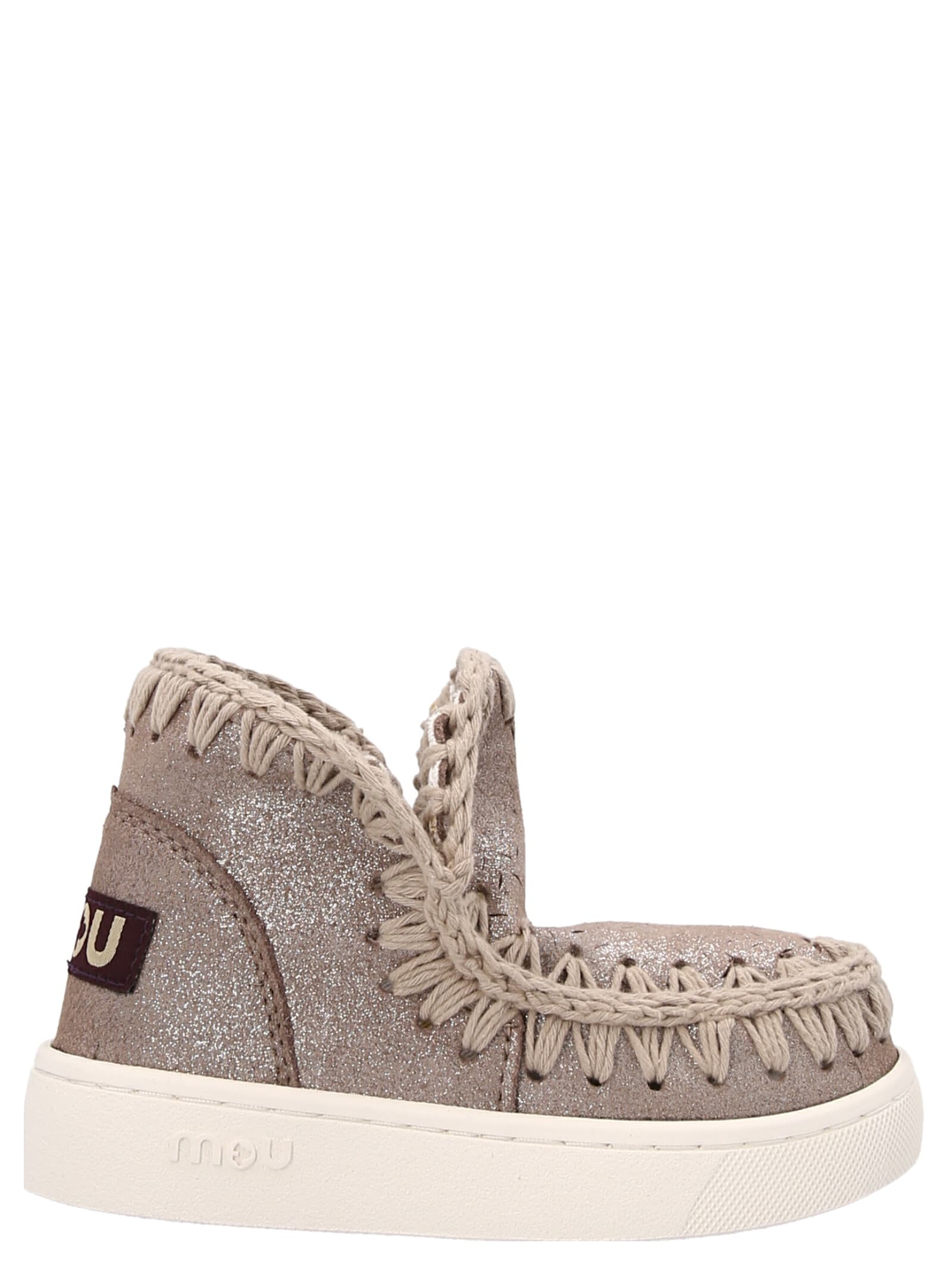 Mou Summer Eskimo Perforated Microglitter Kids Sneakers In Gray | ModeSens