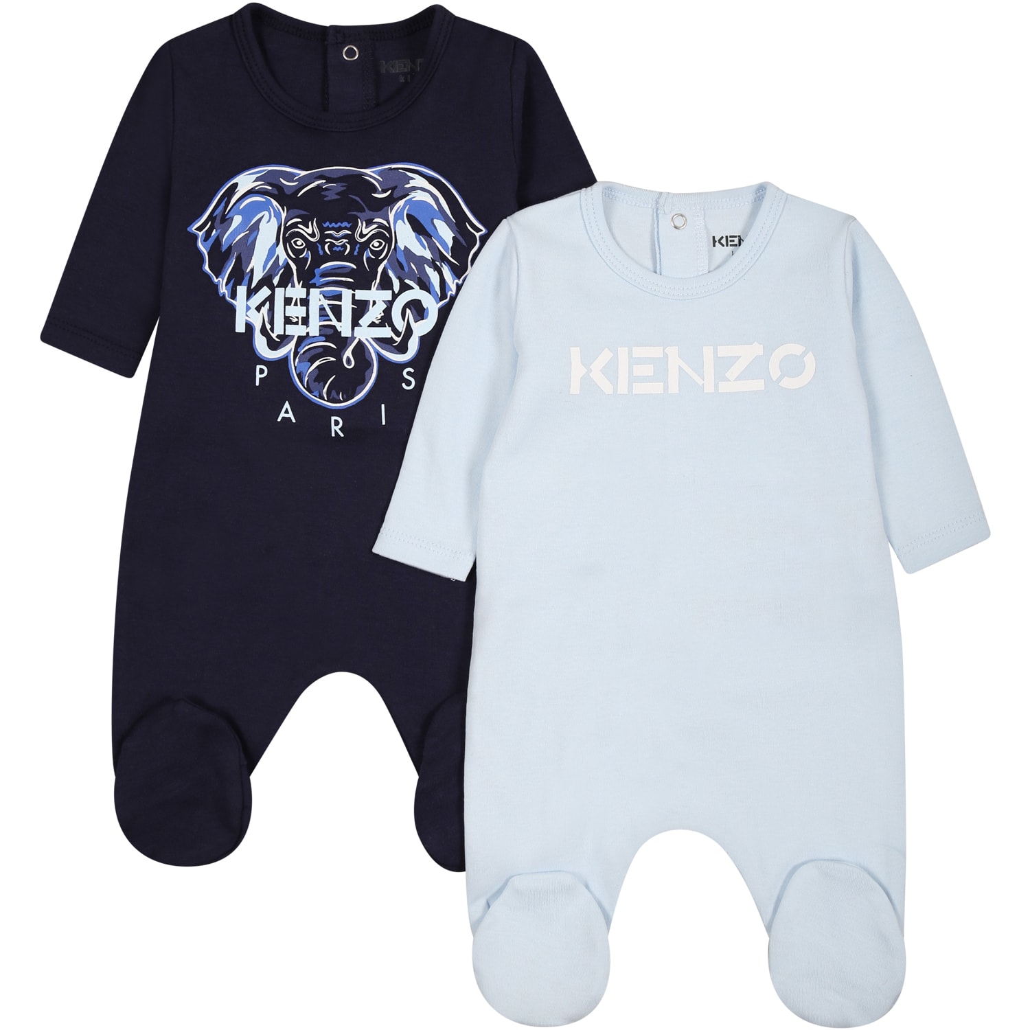 Kenzo Multicolor Set For Baby Boy With Iconic Tiger And Logo In Blue ...