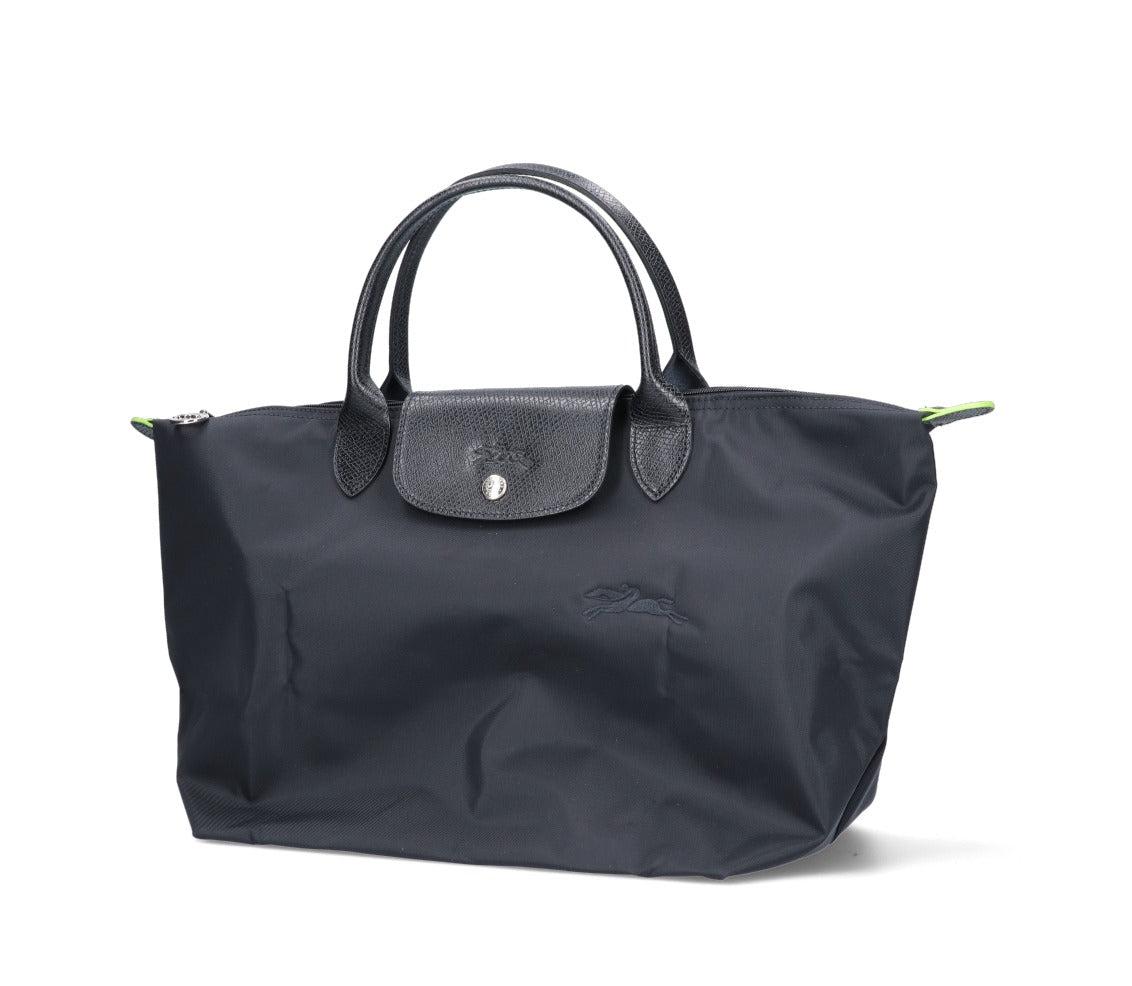 Longchamp Le Pliage Logo Embroidered Tote Bag In Black | ModeSens