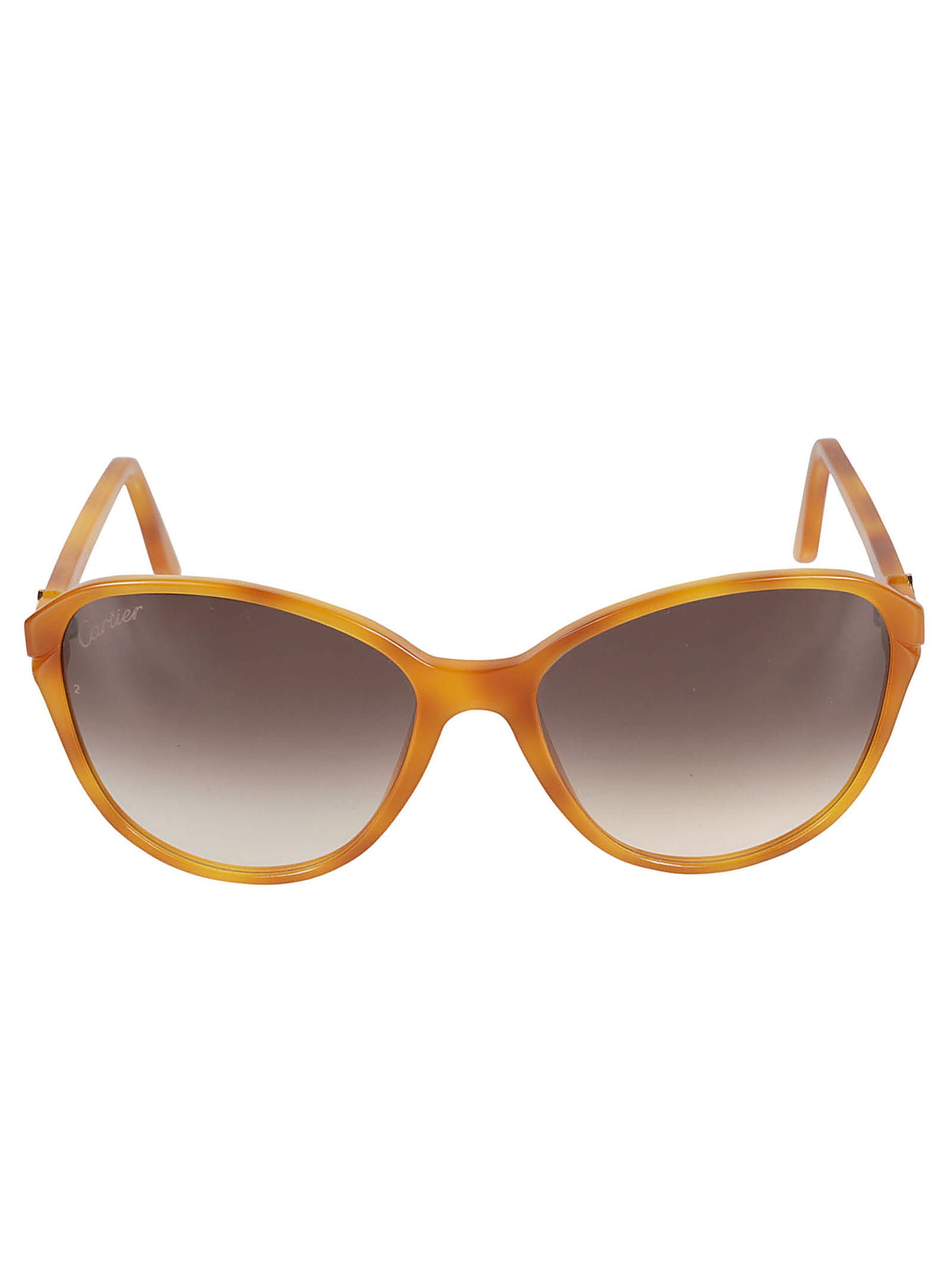 Cartier Wayfarer Logo Sunglasses In Gold/black | ModeSens